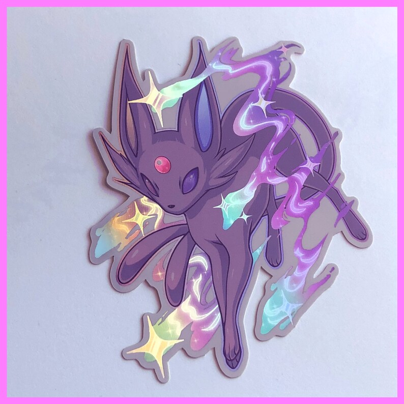 Espeon Holo Vinyl Sticker for Hydroflask Laptop Car Eevee - Etsy
