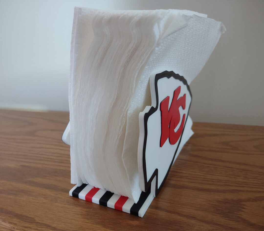 KC Chiefs Napkin Holder, Kitchen Table, Mancave, Double Sided ...