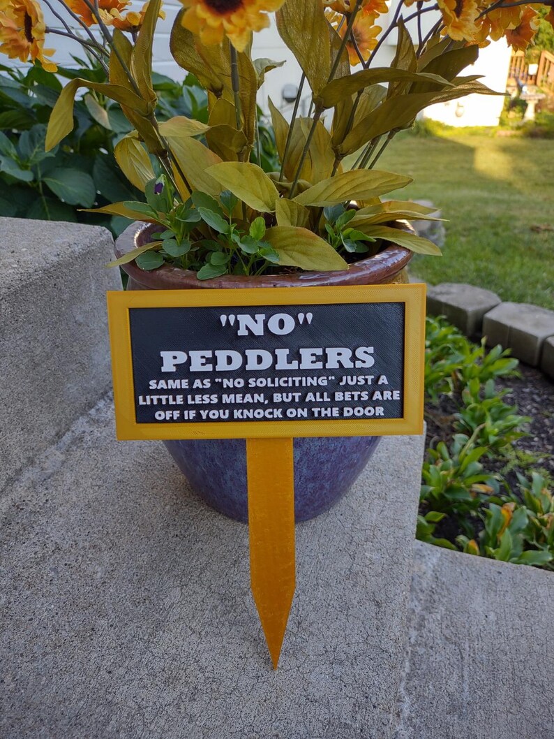 NO PEDDLERS Yard Sign, No Soliciting, All Bets Are off If Knock on Door ...