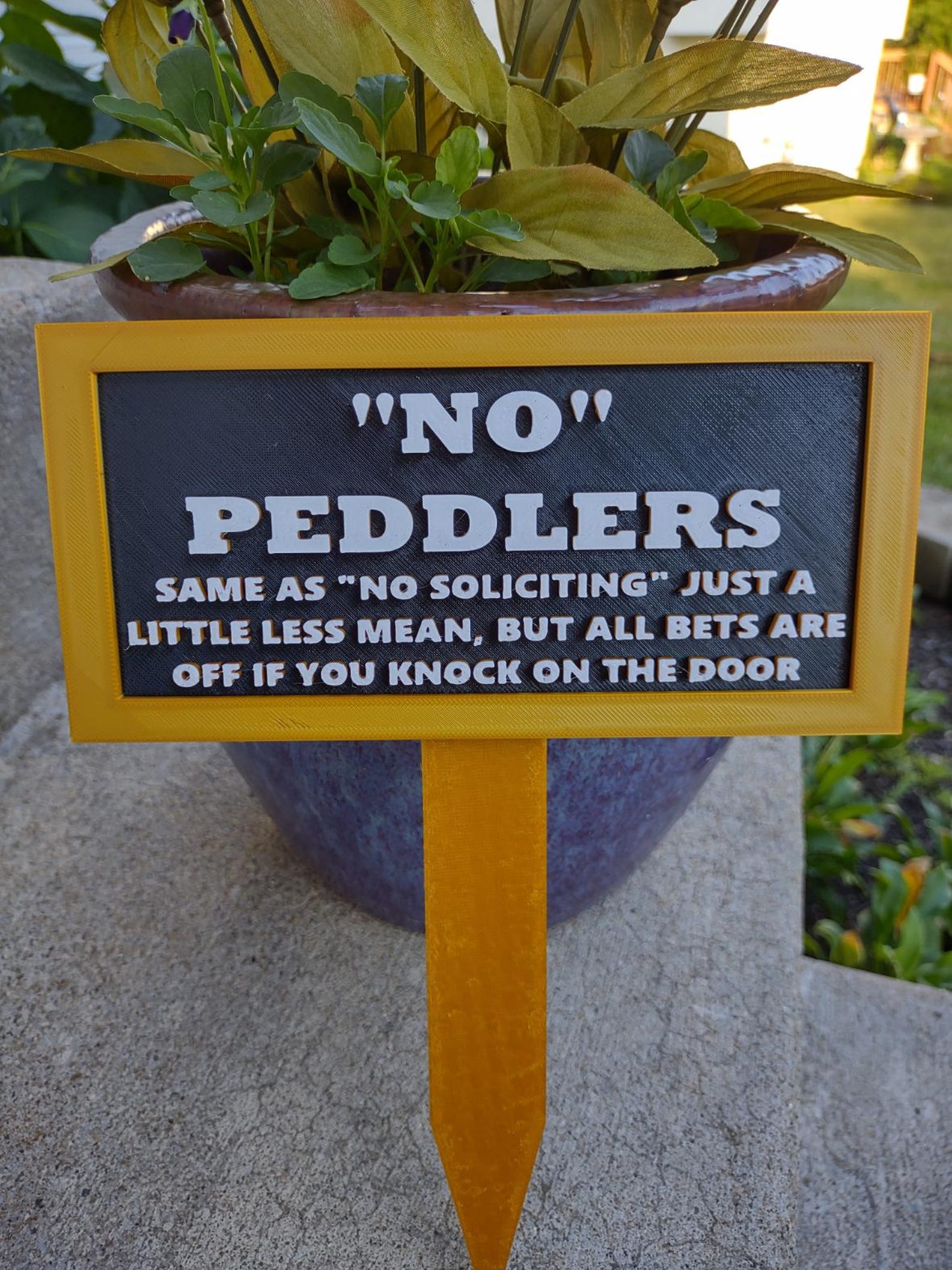 NO PEDDLERS Yard Sign, No Soliciting, All Bets Are off If Knock on Door ...