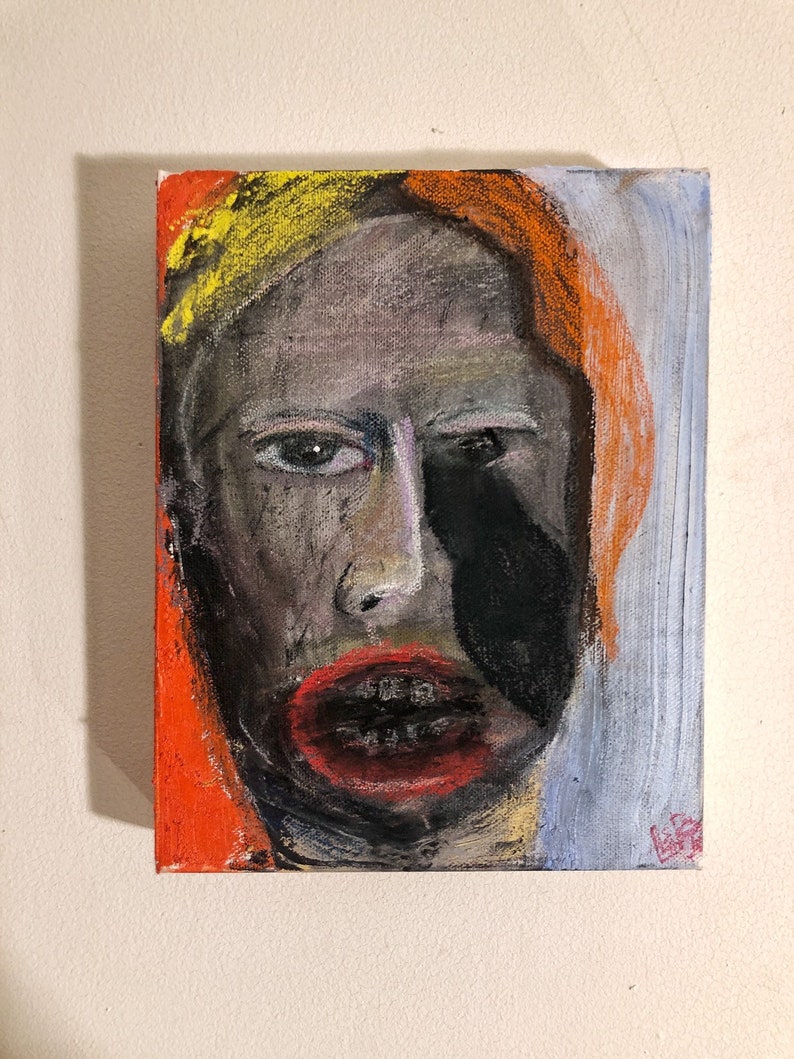 Original Artwork Orange Falls Right portrait Artist - Etsy