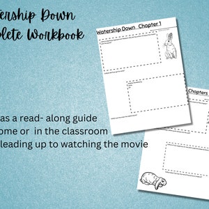 Printable PDF Watership Down Workbook, Chapter by Chapter Questions and ...
