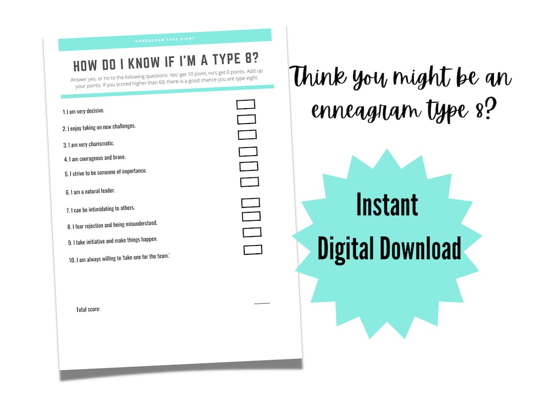 Enneagram PDF Personality Quiz Bundle, Printable Enneagram Test, All 9 ...