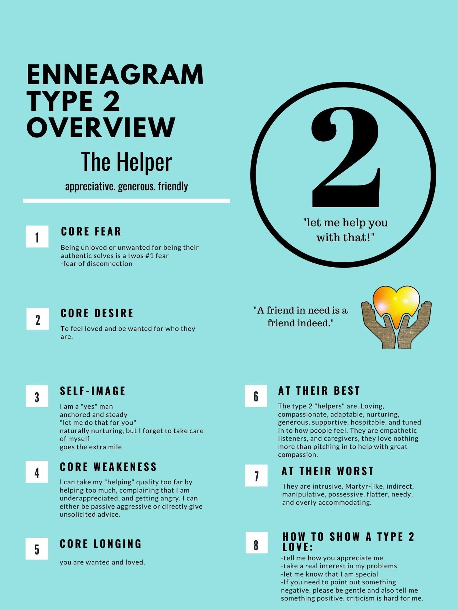 Enneagram Personality Types PDF Printable Overview Bundle (types 1-5 ...