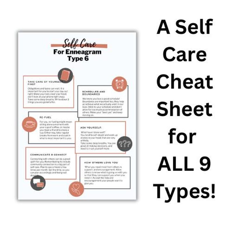 Enneagram PDF Self Care Cheat Sheet Printable Bundle - Etsy