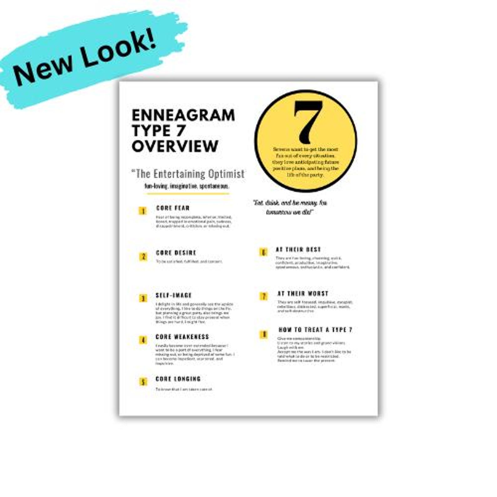 Enneagram PDF Quiz and Overview of Each Enneagram Personality Printable ...