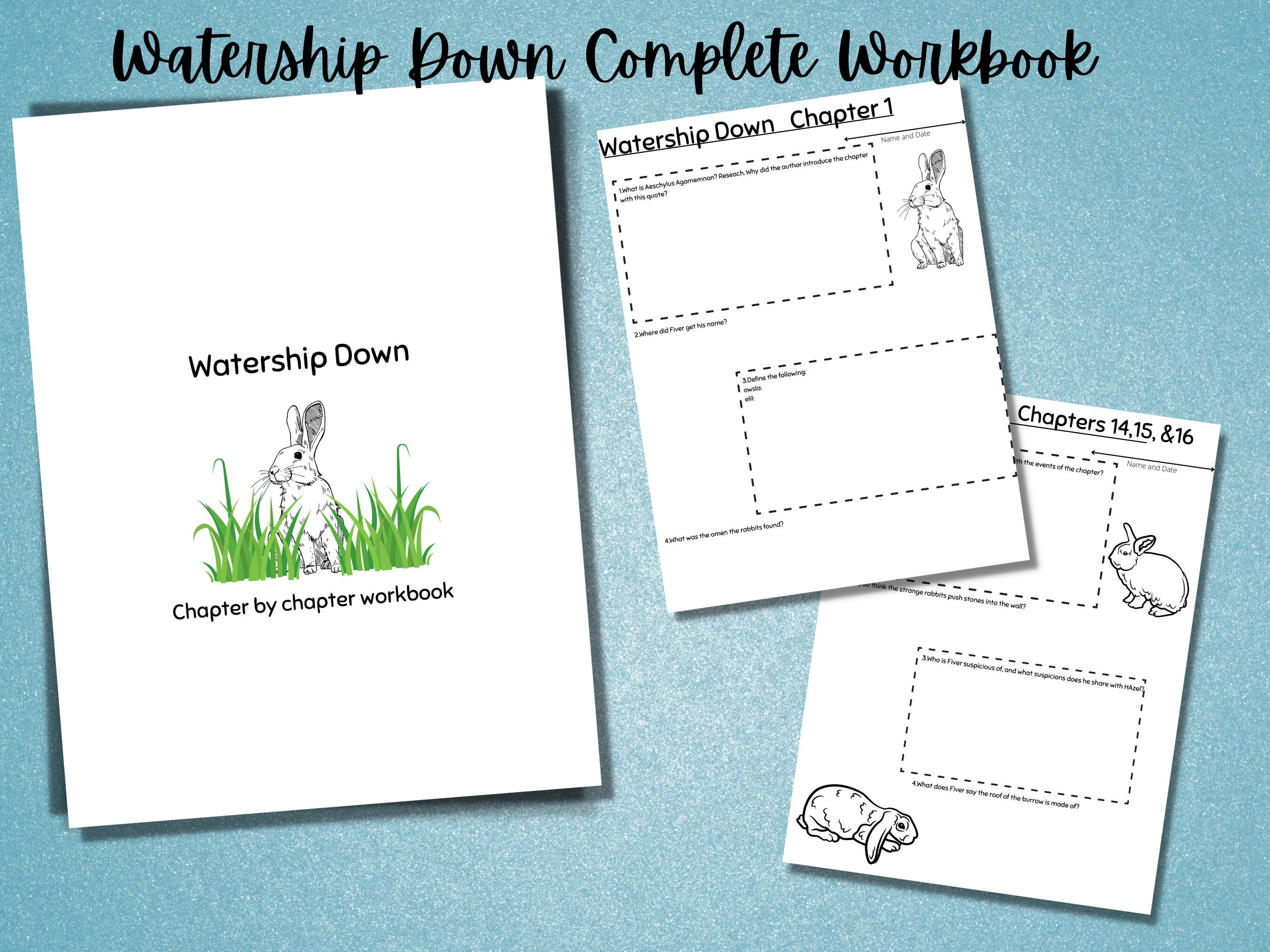 Watership Down Workbook | 50 Chapter Study Guide (digital Download PDF ...