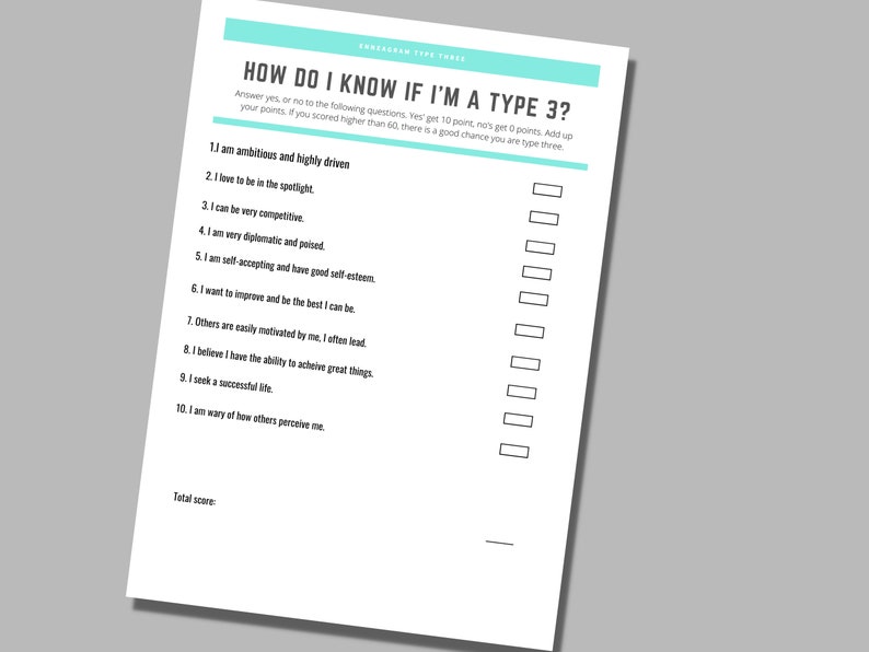 Enneagram PDF Quiz and Overview of Each Enneagram Personality Printable ...