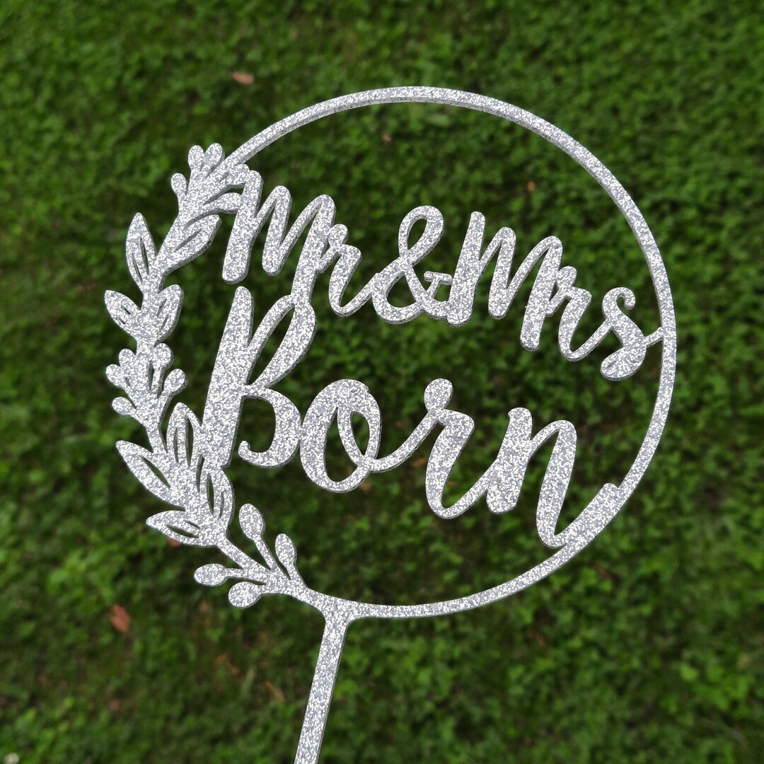 Cake Topper Cake Topper Stand Wedding Acrylic Gold or Silver Glitter ...