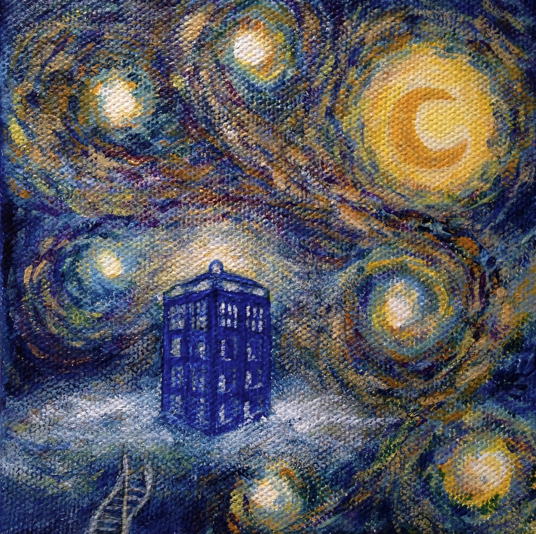11th Doctor Who Canvas Print, TARDIS Starry Night Fan Art - Etsy