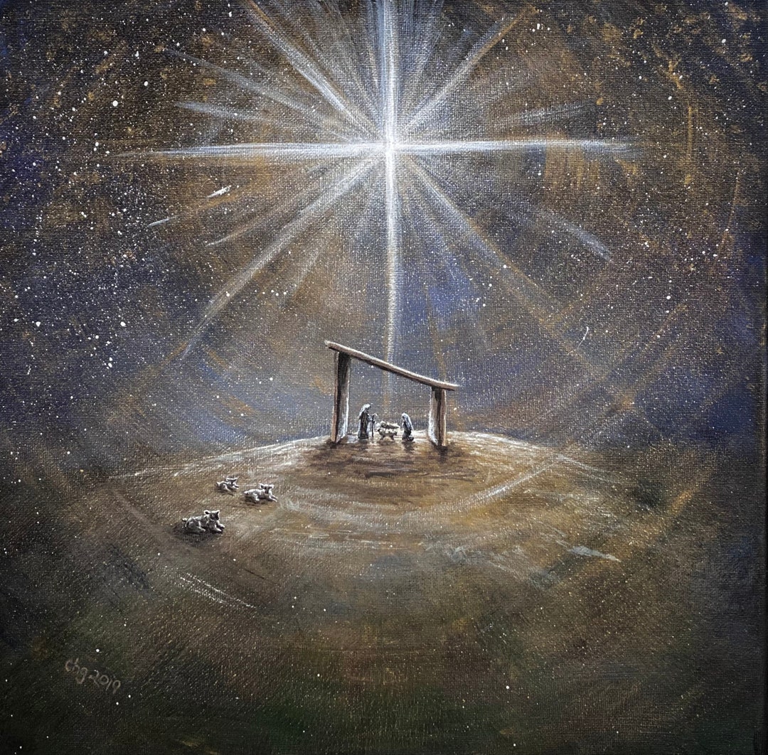 Canvas Print Reproduction of Christmas Star of Bethlehem Art Decor ...