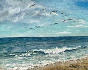 Ocean City, Maryland, Boardwalk Arch Watercolor Print, Seashore ...