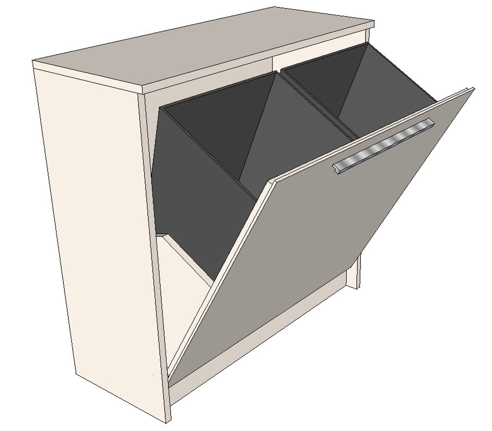 Kitchen Bin Cabinet (for Two Bins) - Woodworking Plans & Cut List ...