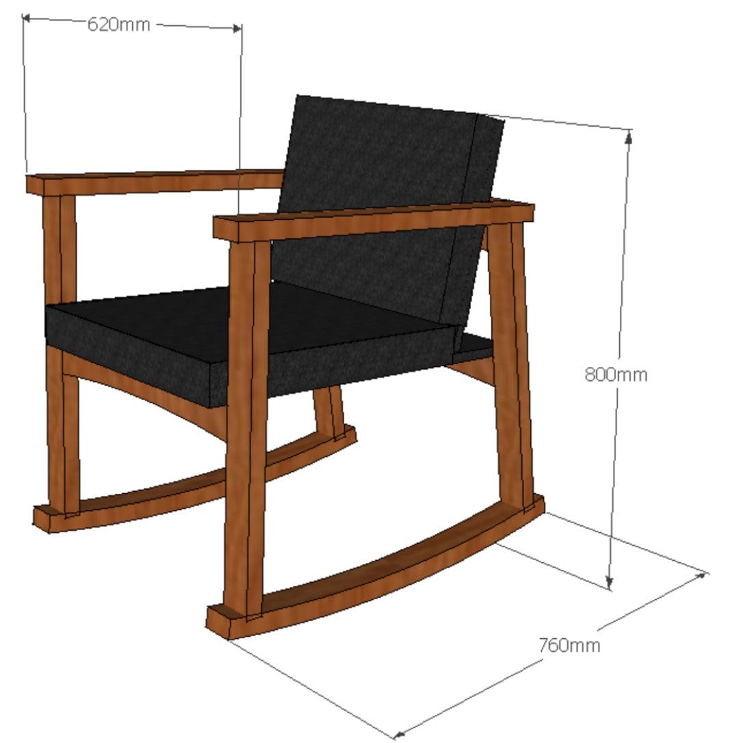 Mid Century Modern Rocking Chair Woodworking Plans & Cut List ...
