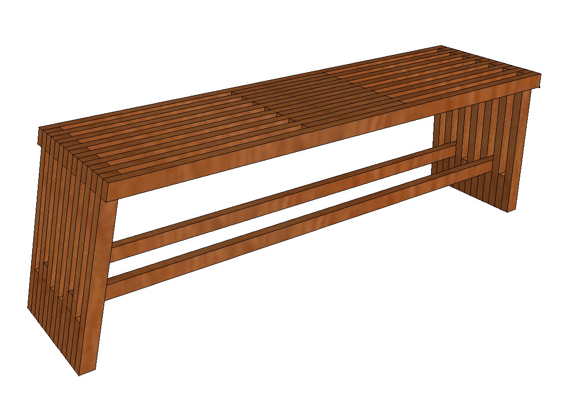 Garden Bench Seat Made of Battens - Woodworking Plans & Cut List ...