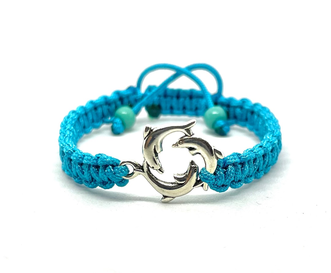Dolphins Bracelet, Dolphin Ring Bracelet, Ocean Life Charm, Handmade ...