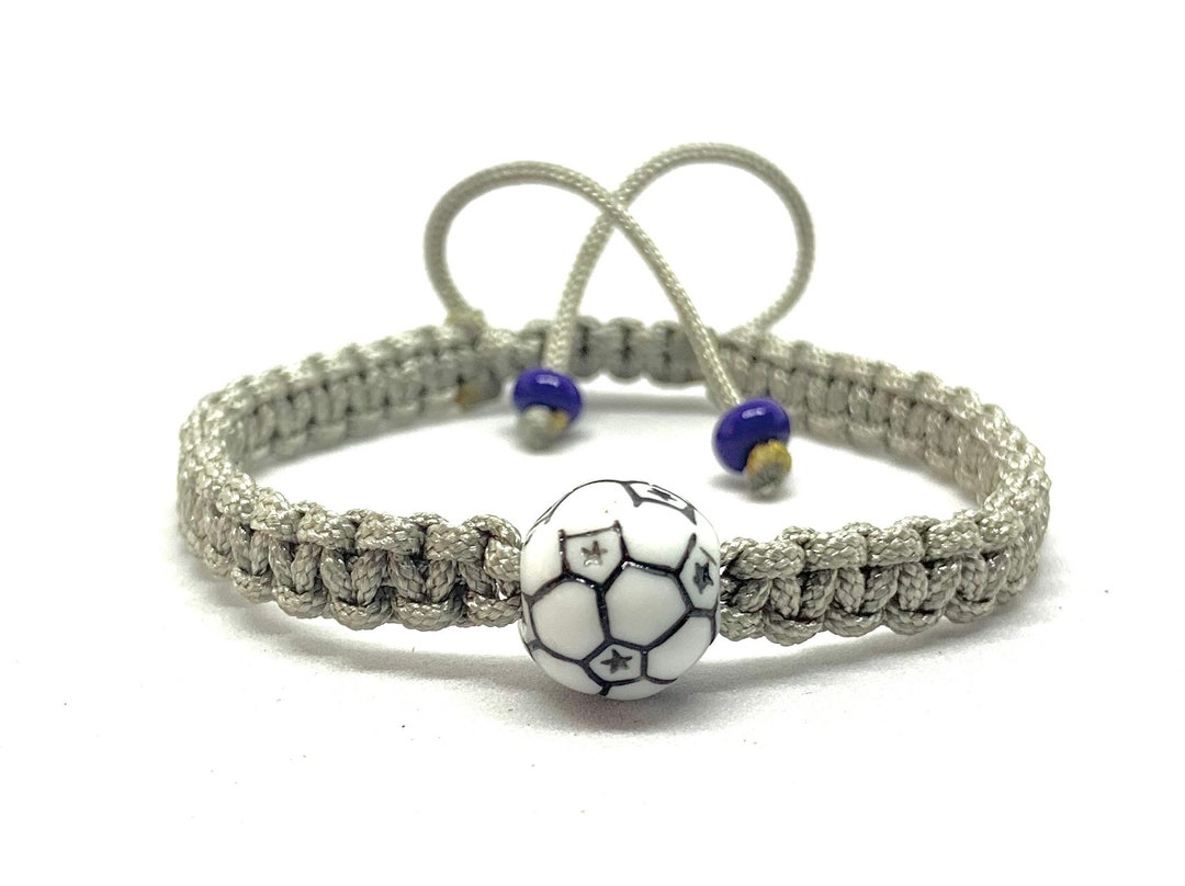 Soccer Ball Bracelet - Soccer Ball Charm Bracelet - Nylon Braided ...