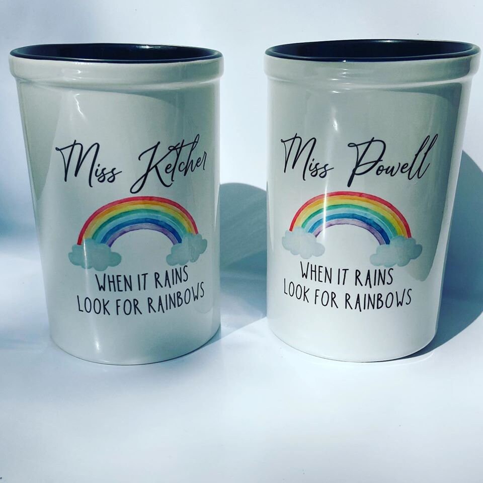 Personalised ceramic pen pencil pot / teachers gift / desk | Etsy