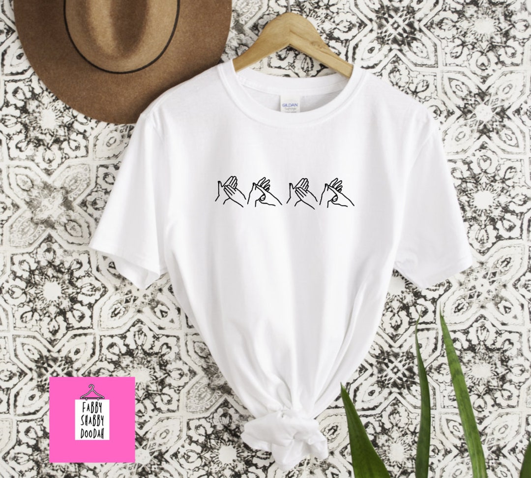 BSL British Sign Language MAMA Print Relaxed Fit T-shirt / Adult Slogan ...