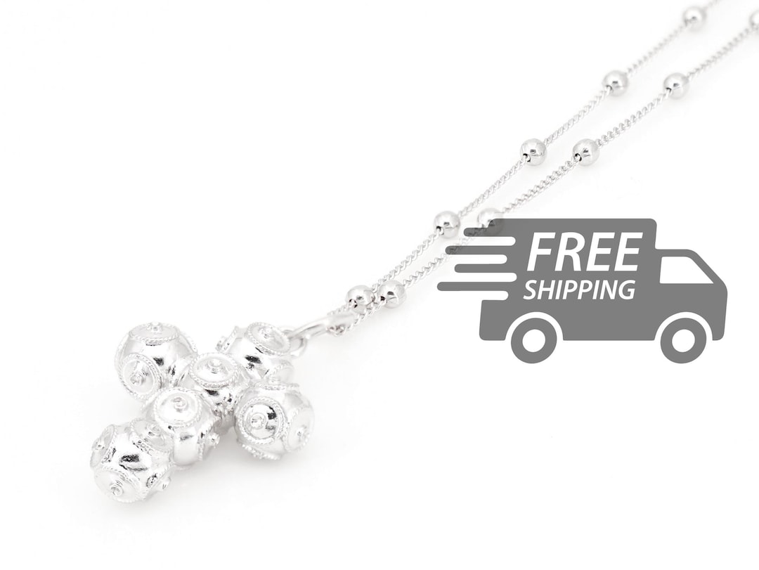 Portuguese Filigree NECKLACE Cross Contas De Viana Beads Traditional ...