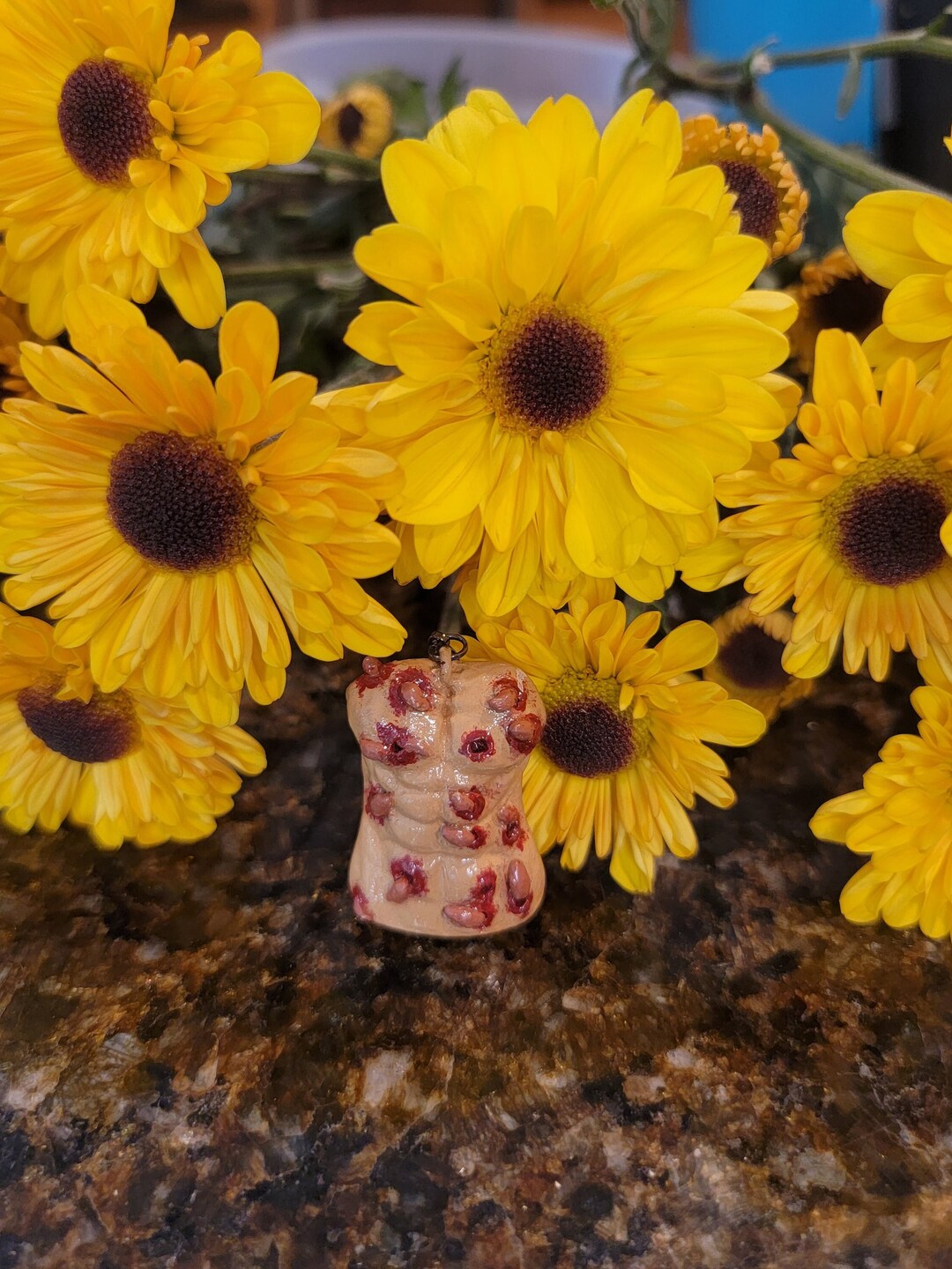 Zombie Polymer Clay Charm, Rotting Torso and Maggots, Body Horror, Gore ...