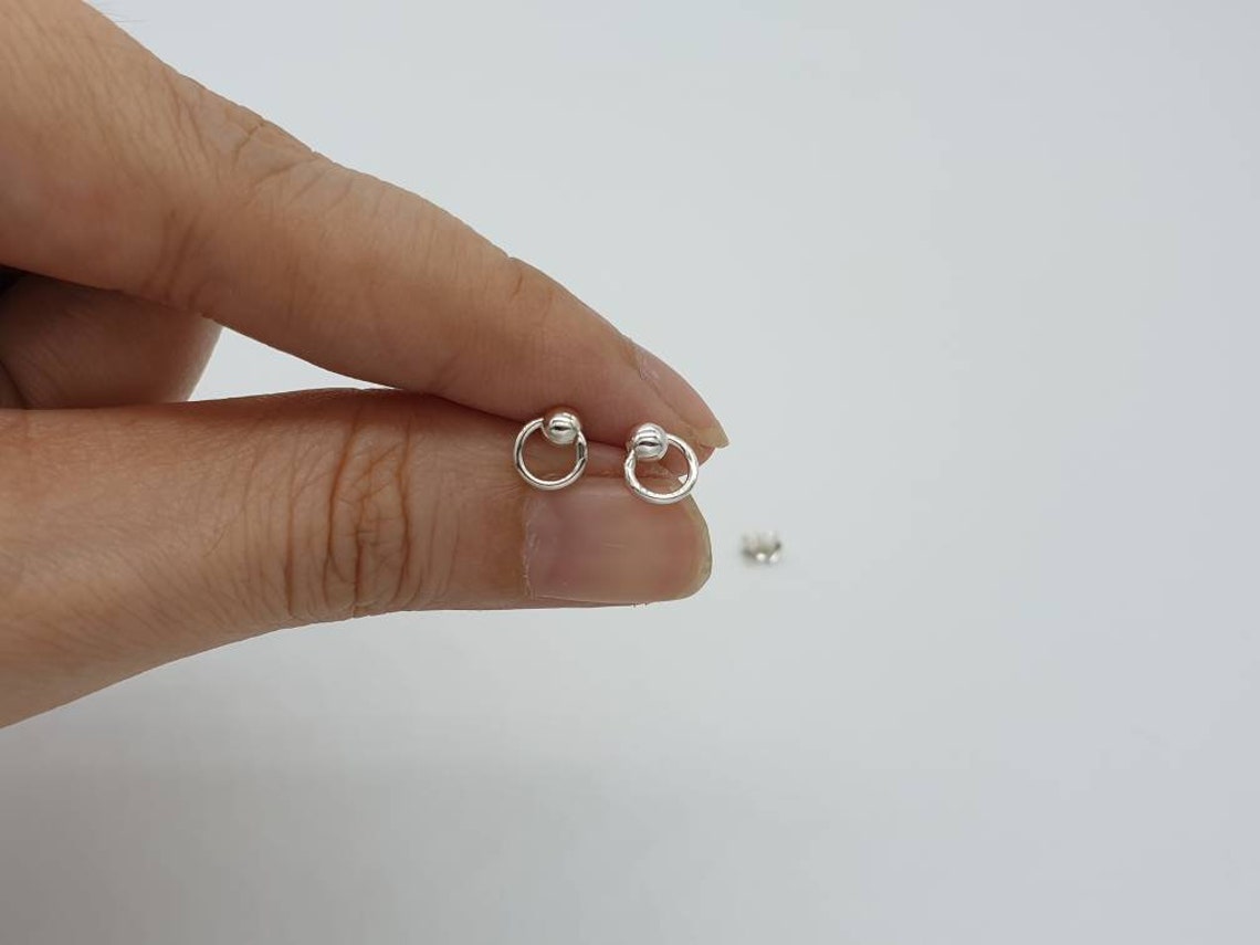 5 Mm Tiny Sterling Silver Hoop Earrings 925 Sterling Silver - Etsy