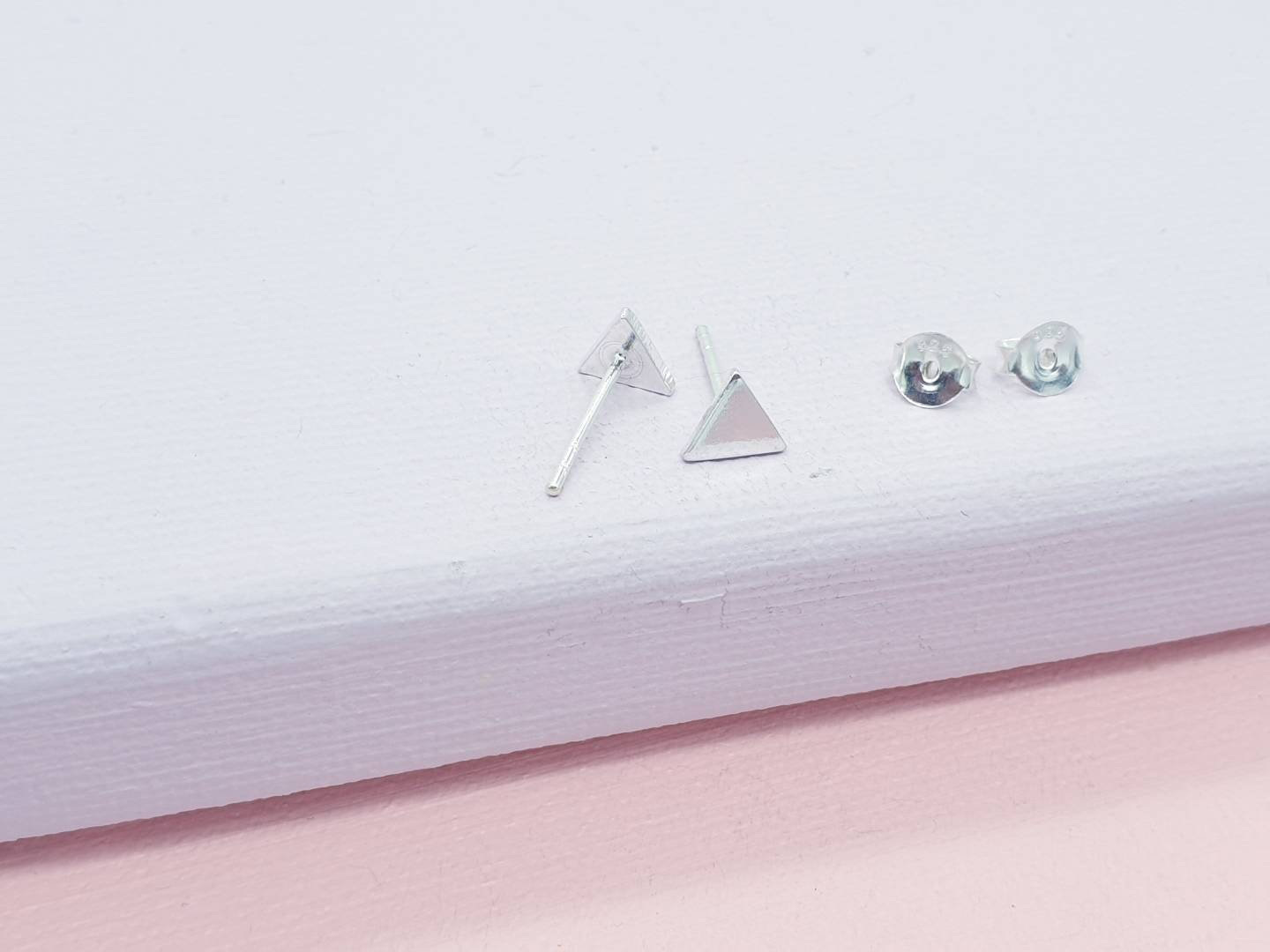 6 Mm Small Triangle Stud 925 Sterling Silver Earrings | Etsy