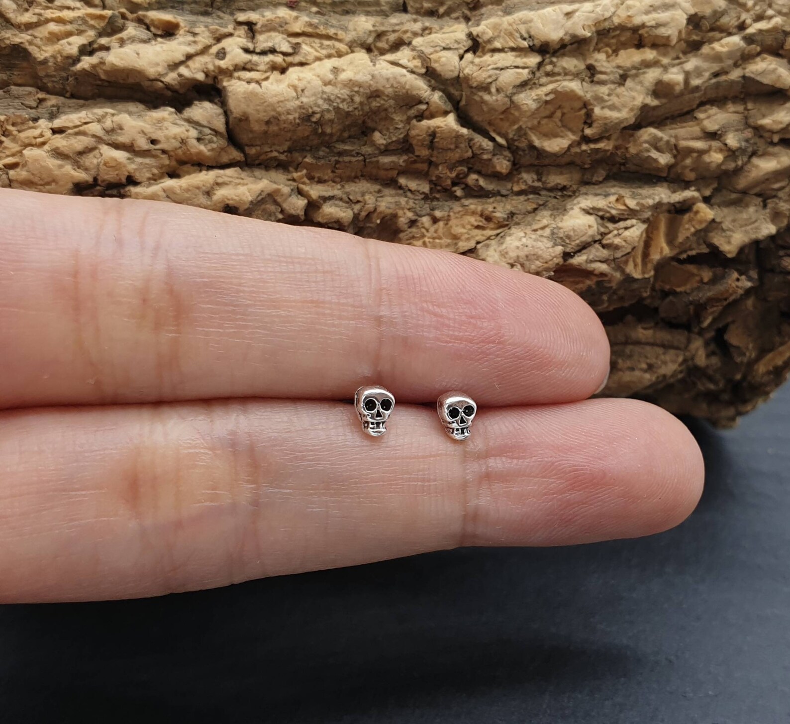 3 mm Skull Stud Earrings Silver Skull Earrings Skull Ear | Etsy