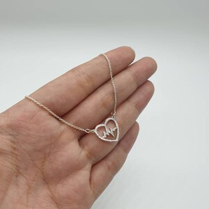 Lifeline Pulse Heartbeat Charm Open Heart Necklace,heartbeat Necklace ...