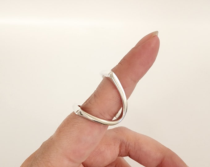 Line Silver Splint Ring, Arthritis Finger Splint Ring, Splint Ring for ...