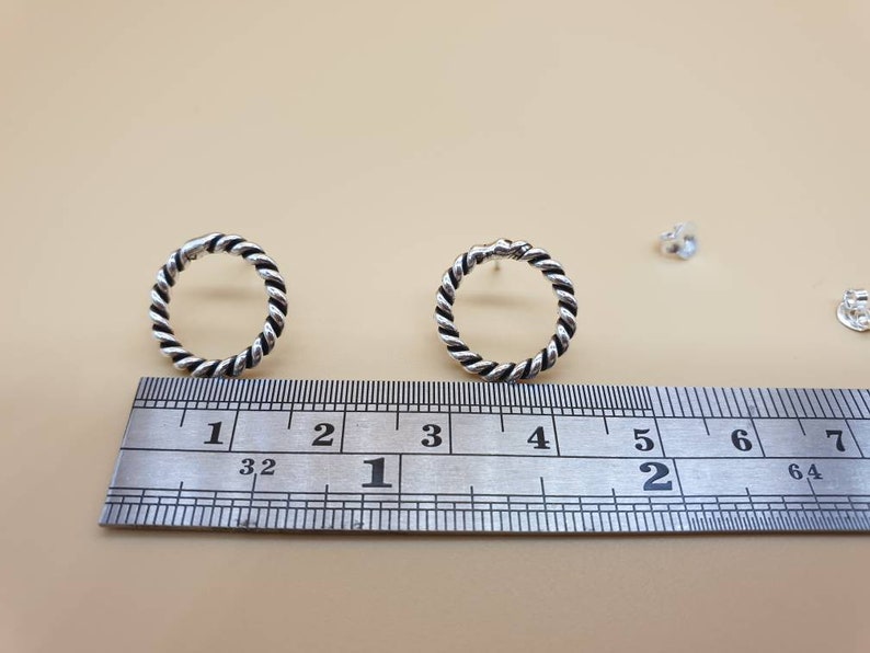 10 mm Twisted Circle Overlap earrings Earrings Tiny Silver | Etsy