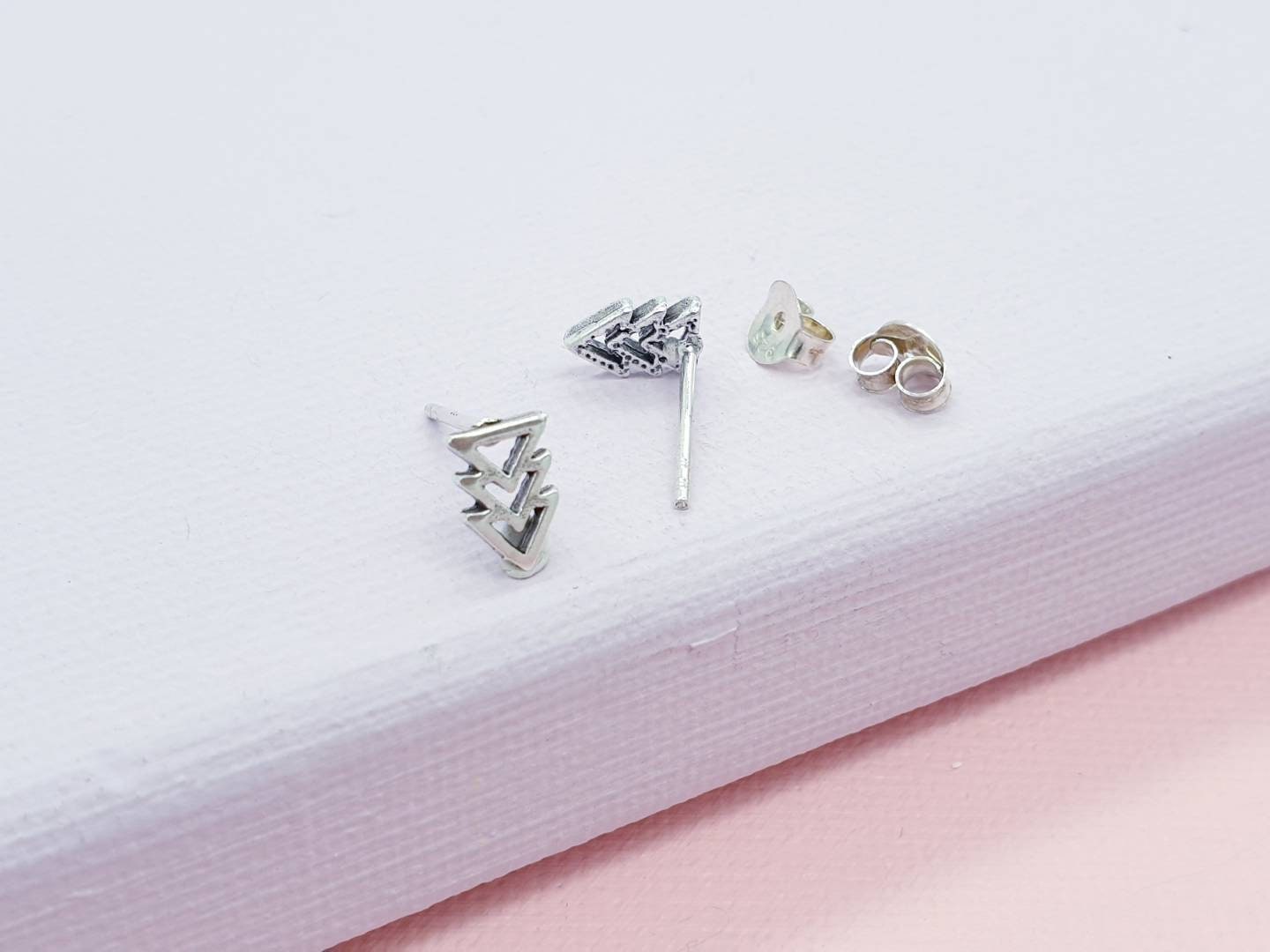7 Mm Triple Triangle Sterling Silver Open Triangle Point - Etsy