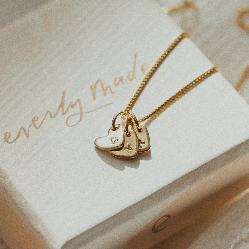 Gold Initial Necklace - Etsy