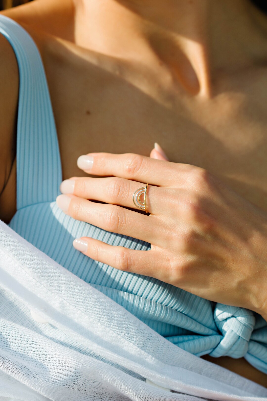 Rainbow Ring, Three Arch Ring, Dainty Rainbow Ring, Thin Rainbow Ring ...