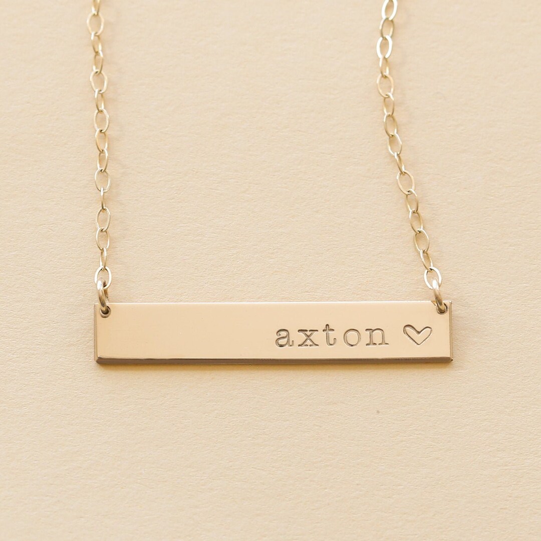 Personalized Gold Bar Necklace, Name Necklace, Inspirational ...