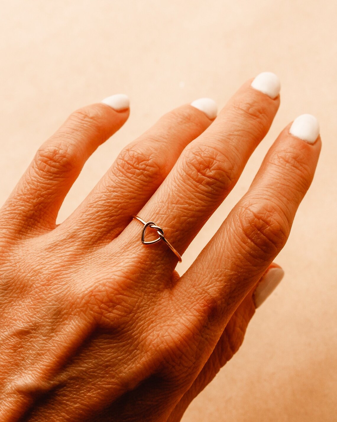 Heart Knot Ring, Delicate Heart Knot Ring, Knotted Heart Ring, Heart ...
