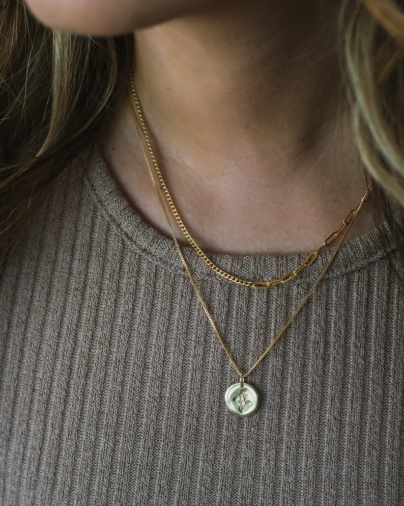 Peony November Birth Flower Necklace, 14k Gold Filled, .925 Sterling ...