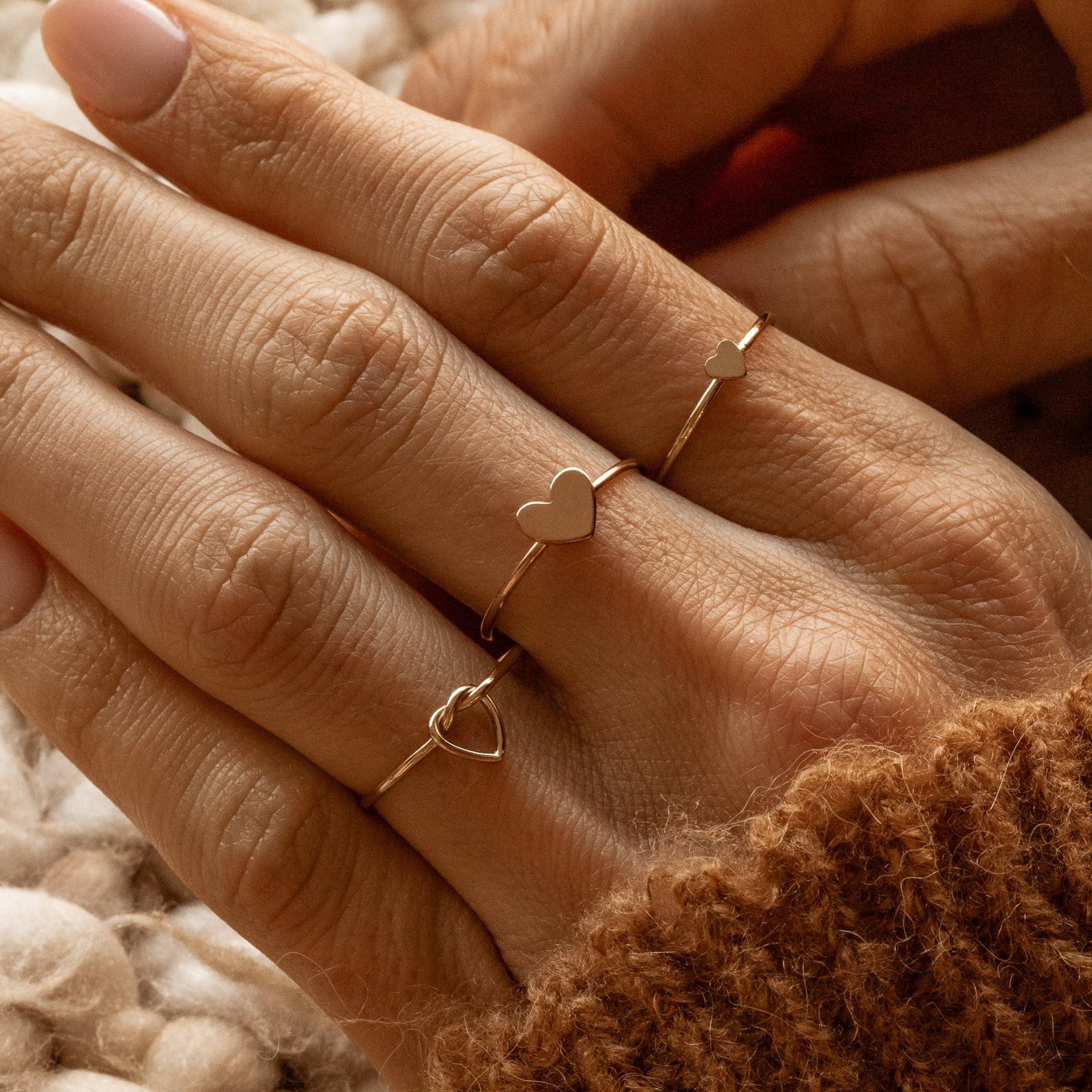 Heart Knot Ring Delicate Heart Knot Ring Knotted Heart Ring - Etsy