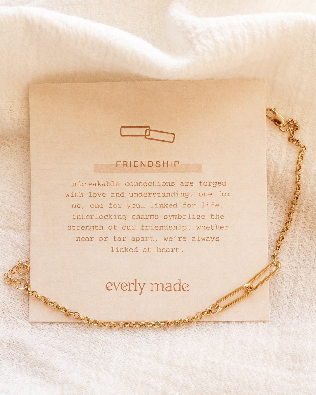 Friendship Linked Bracelet, 14k Gold Filled, .925 Sterling Silver, 18k ...