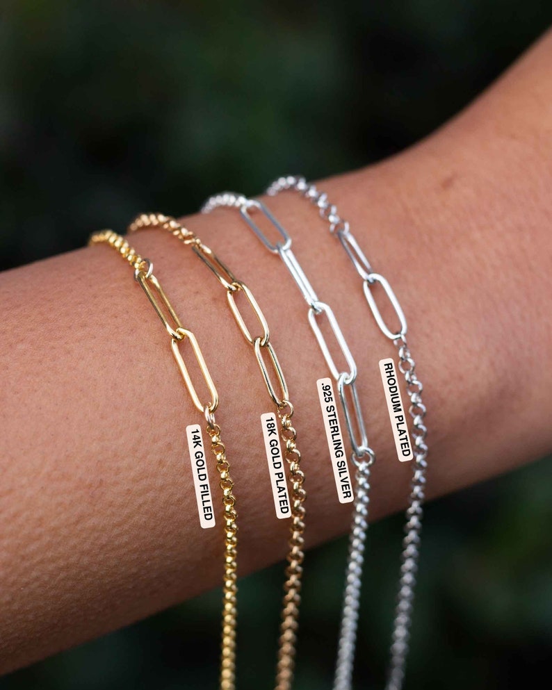 Matron of Honor Linked Bracelet, 14k Gold Filled, .925 Sterling Silver ...