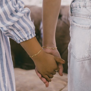 Best Friend Linked Bracelet, 14k Gold Filled, .925 Sterling Silver, 18k ...