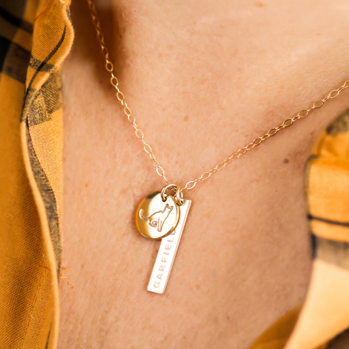 Personalized Cat Necklace Cat Necklace Gold Custom Cat | Etsy
