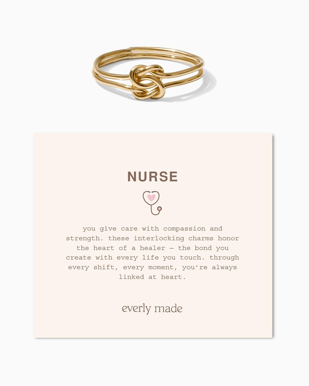 Nurse Linked Ring, 14k Gold Filled, .925 Sterling Silver, Mixed Metal ...