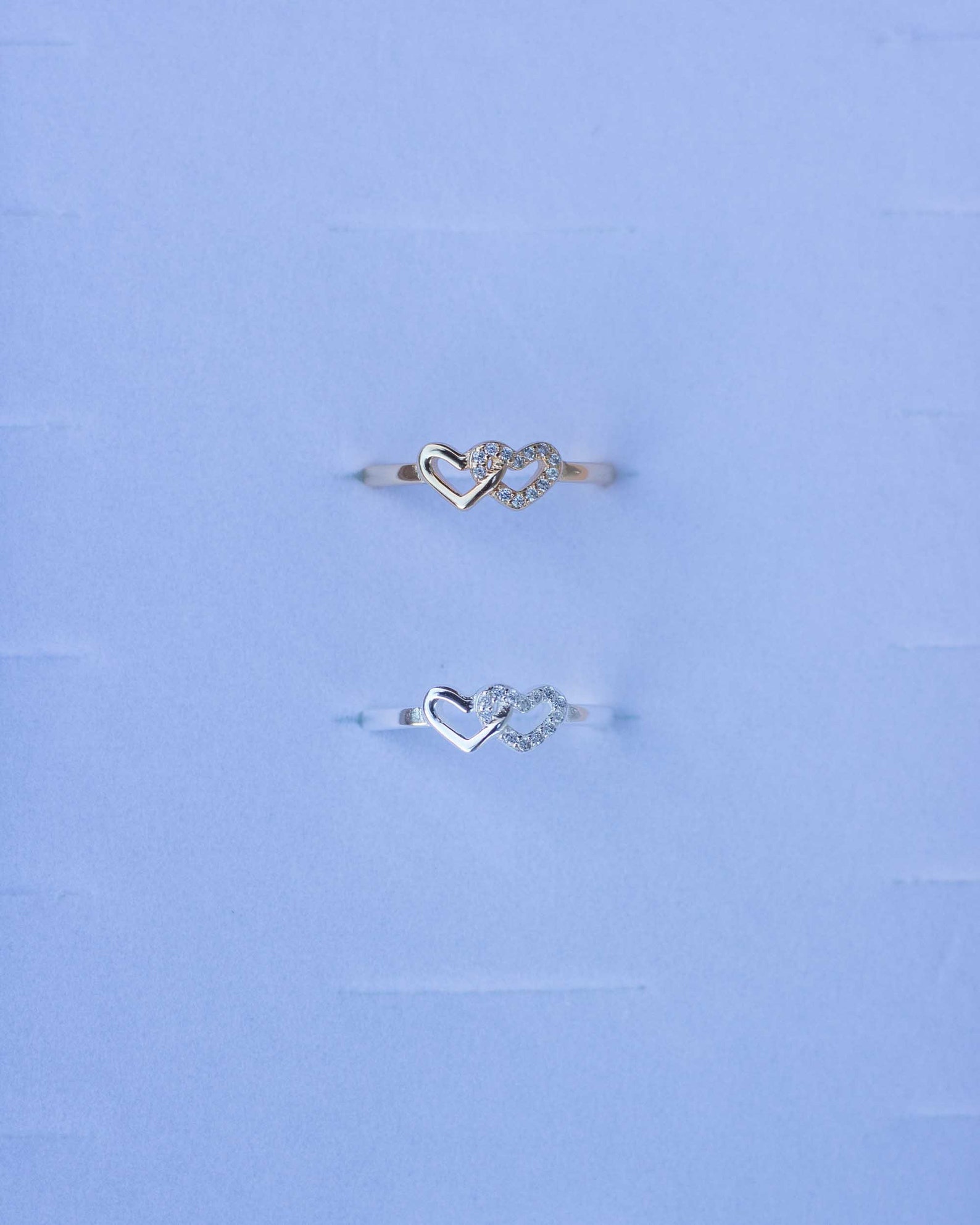 Cousin Linked Heart Ring With CZ, Gift Idea for Cousin, Tiny Pave Cubic ...
