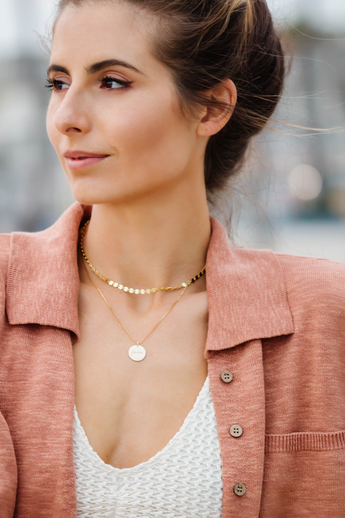 Fearless Necklace Disc Necklace Affirmation Necklace - Etsy