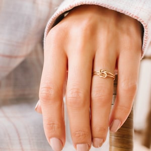 Father and Daughter Linked Ring, .925 Sterling Silver, 14k Gold Filled ...