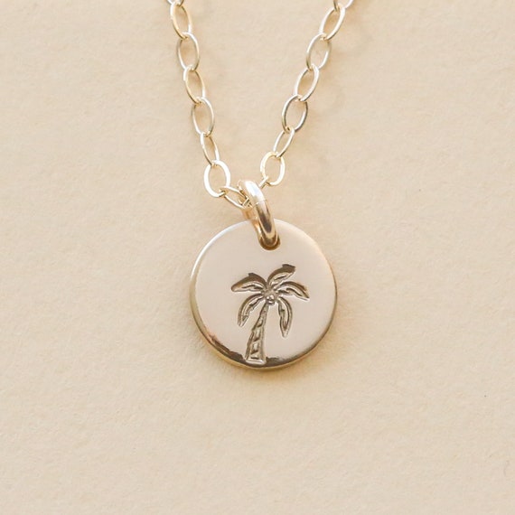 Palm tree necklace palm tree jewelry tropical beach | Etsy
