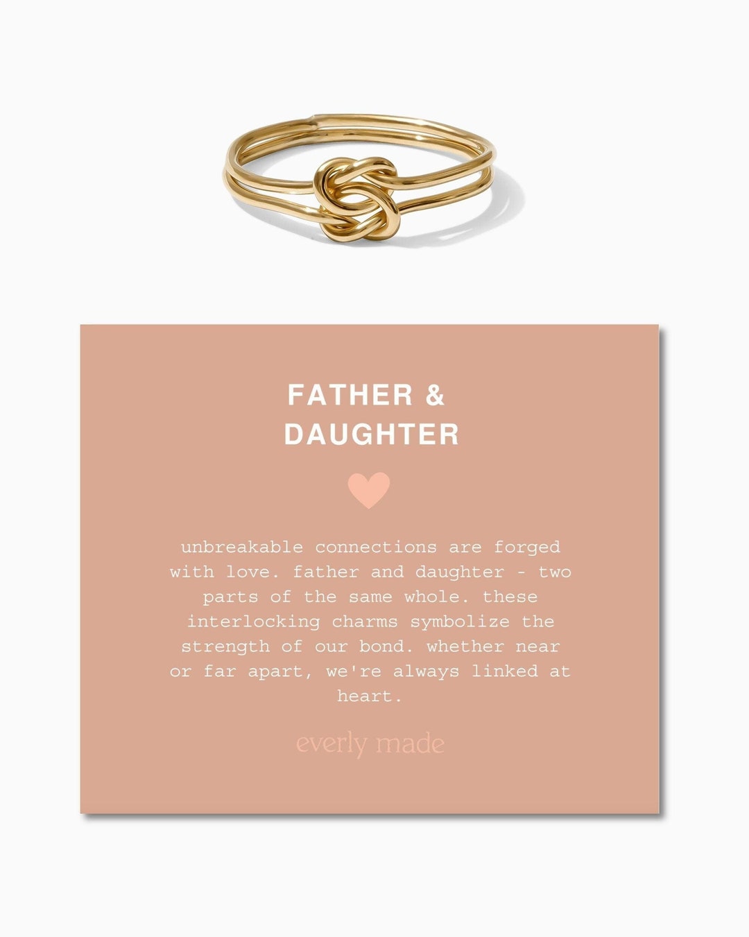 Father and Daughter Linked Ring, .925 Sterling Silver, 14k Gold Filled ...