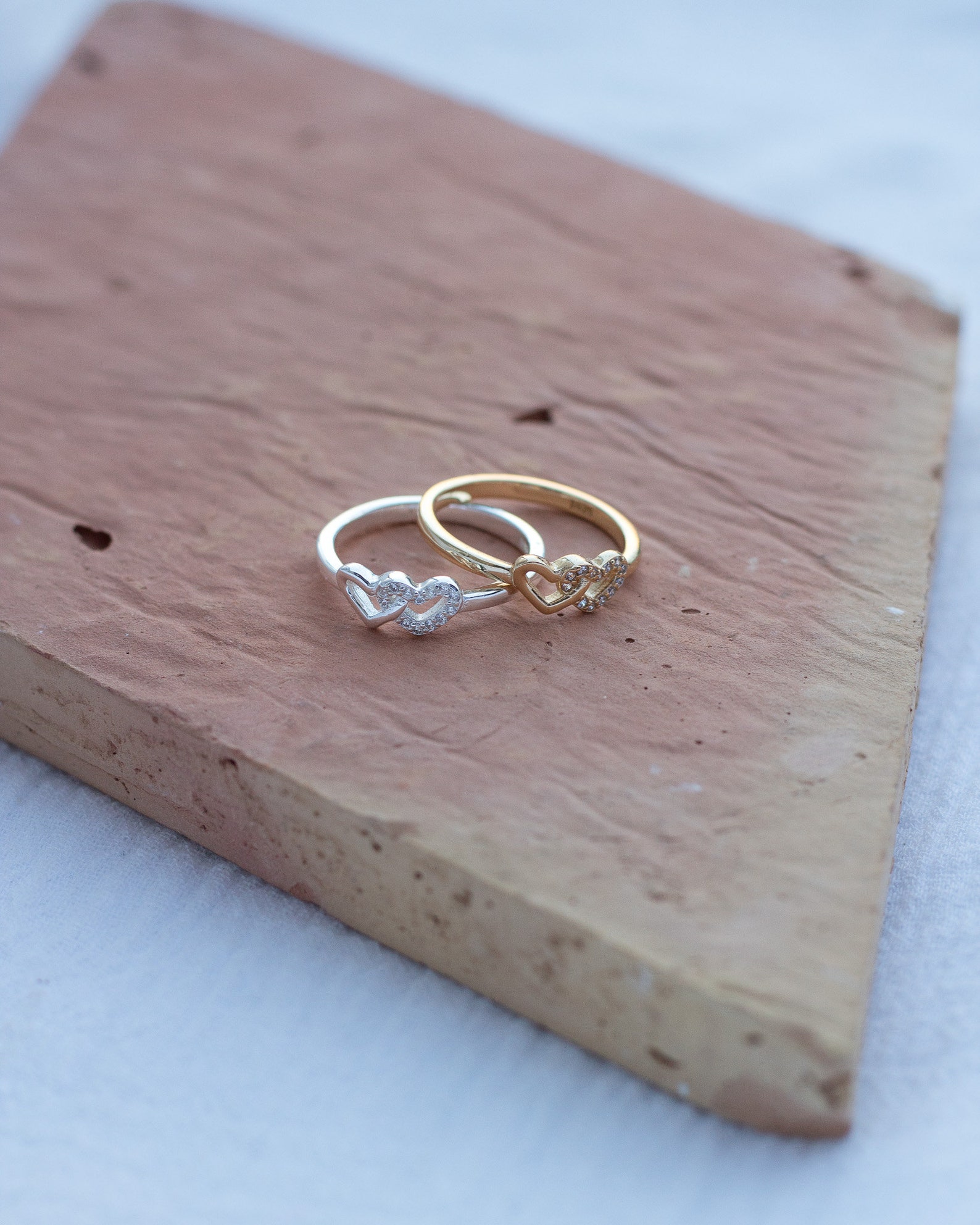 Cousin Linked Heart Ring With CZ, Gift Idea for Cousin, Tiny Pave Cubic ...
