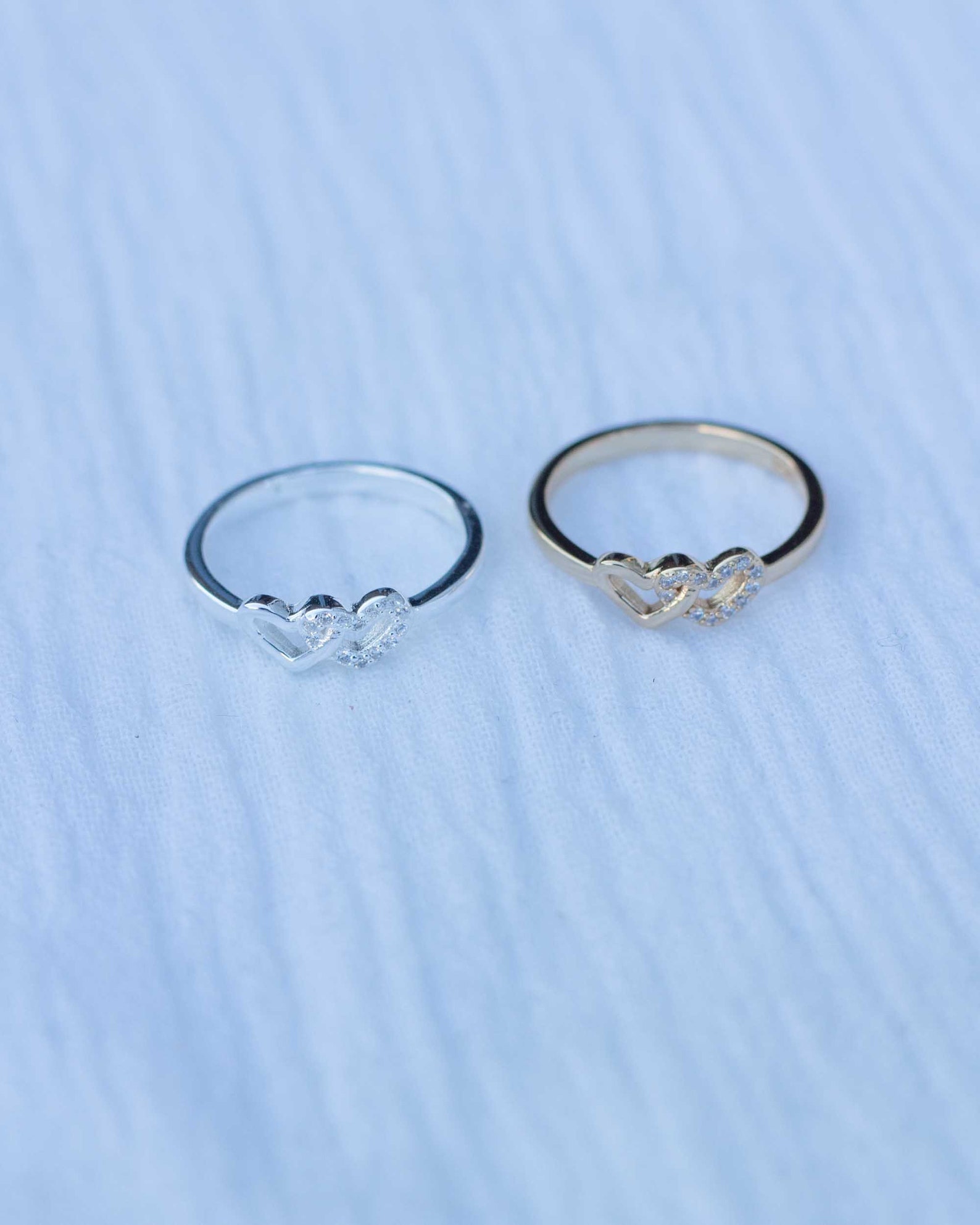 Cousin Linked Heart Ring With CZ, Gift Idea for Cousin, Tiny Pave Cubic ...
